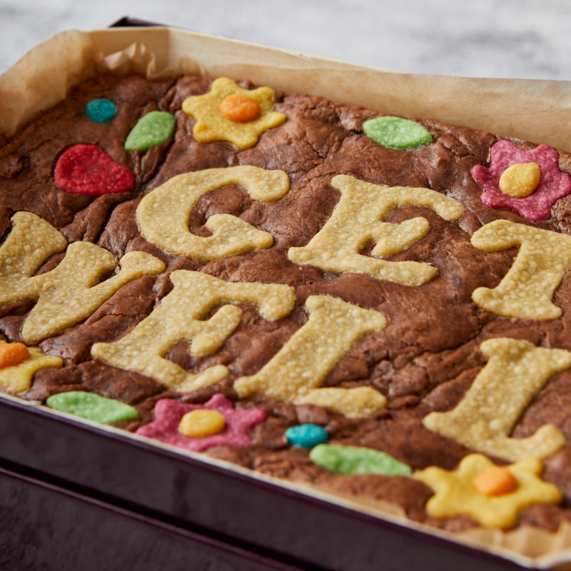 Floral Border Get Well Brownie Slab & Konditor