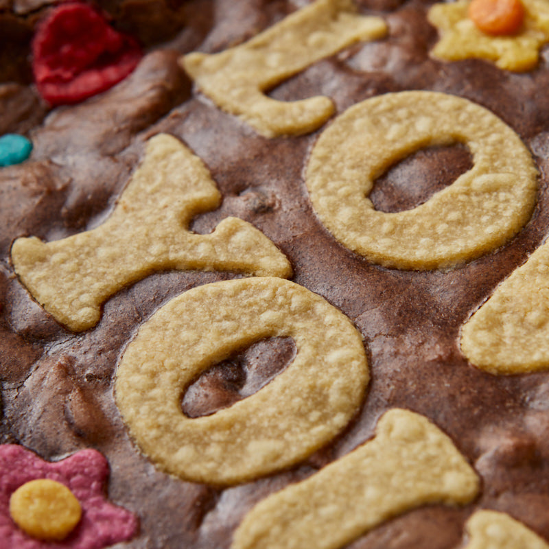 Floral Border Love You Brownie Slab & Konditor