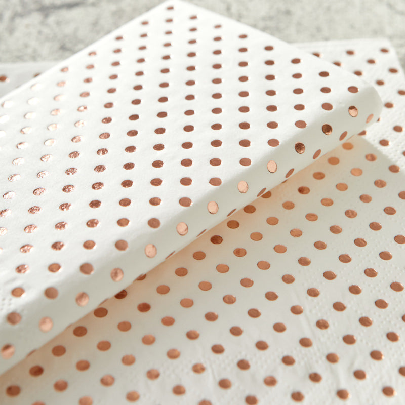 Spotty Print Rose Gold Napkins & Konditor