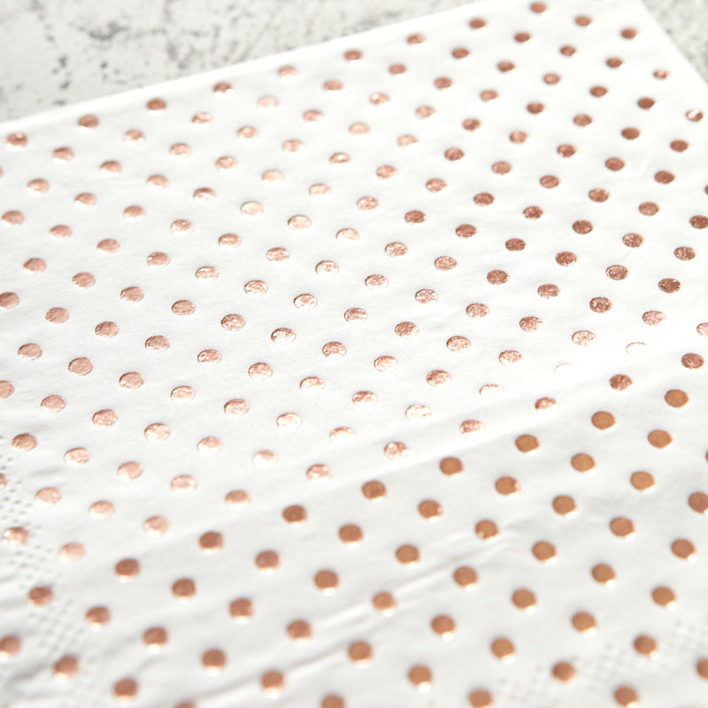 Spotty Print Rose Gold Napkins & Konditor
