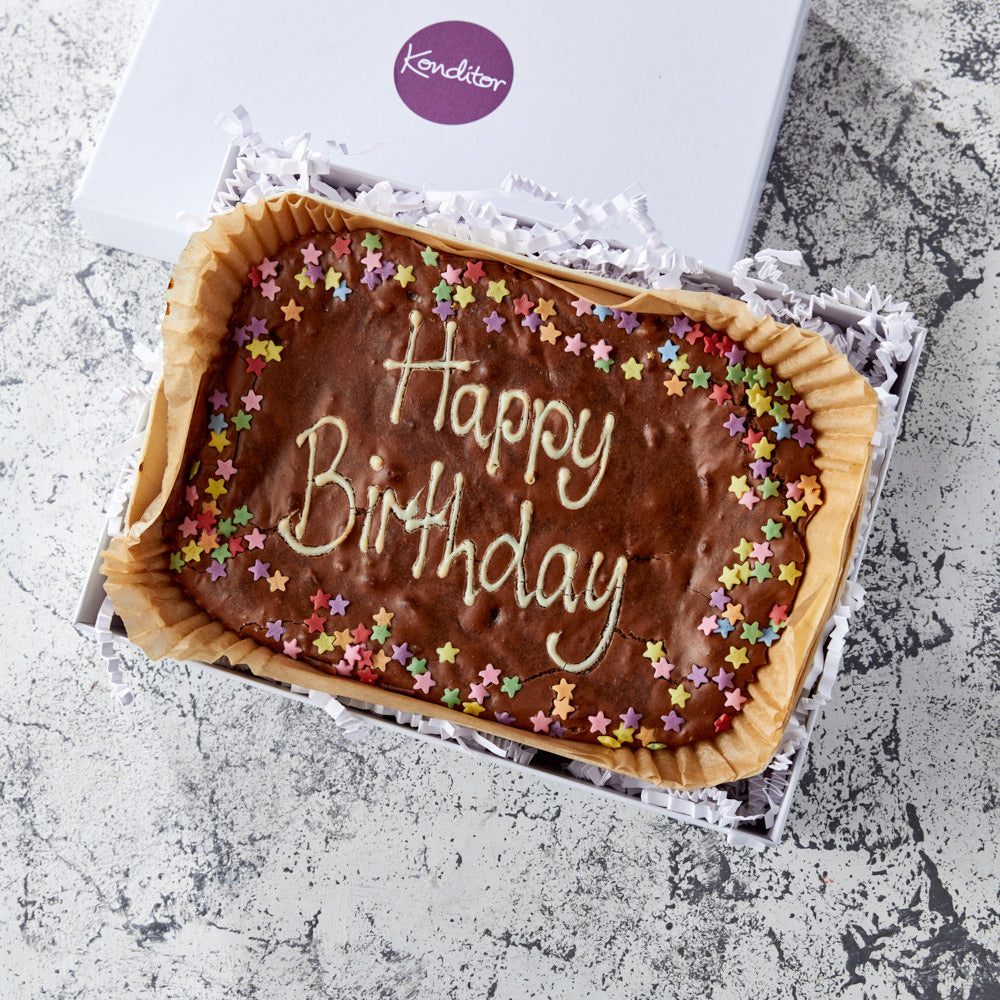 Sprinkle Stars Personalised Brownie Slab & Konditor