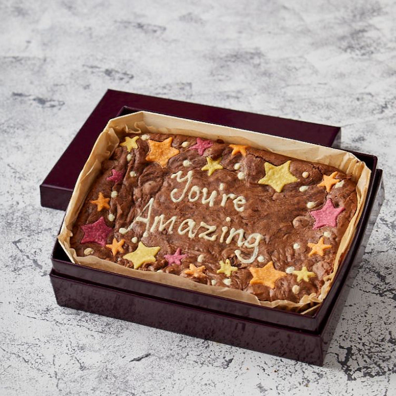 Star Border You're Amazing Brownie Slab & Konditor